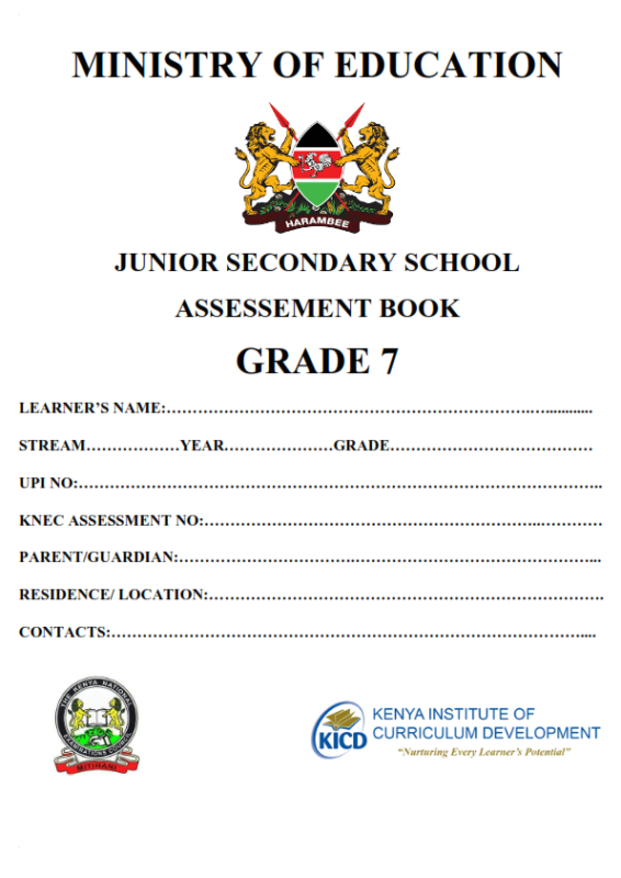 2023 GRADE 7 CBC ASSESSMENT REPORT BOOK Elimu Cloud Notes Exams 2023 GRADE 7 CBC ASSESSMENT REPORT BOOK Elimu Cloud Notes Exams