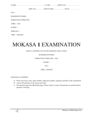 2023 FORM FOUR BUSINESS STUDIES PAPER 1-2 MOKASA I MOCK EXAMS WITH ...