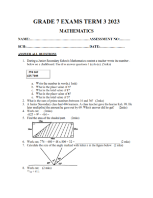 2023 GRADE 7 END OF TERM 3 EXAMINATION WITH MARKING SCHEMES- SET 2 ...
