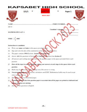 2023 KAPSABET BOYS MOCK II EXAMINATION MATHEMATICS PAPER 1 -2 EXAM WITH ...