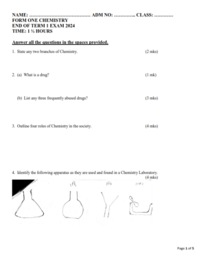 2024 Form 1 Chemistry End of Term 1 Exam with Marking Schemes - Elimu ...