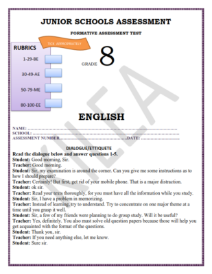 2024 Grade 8 End of Term 1 Exams with Marking Schemes – Set 2 - Elimu ...