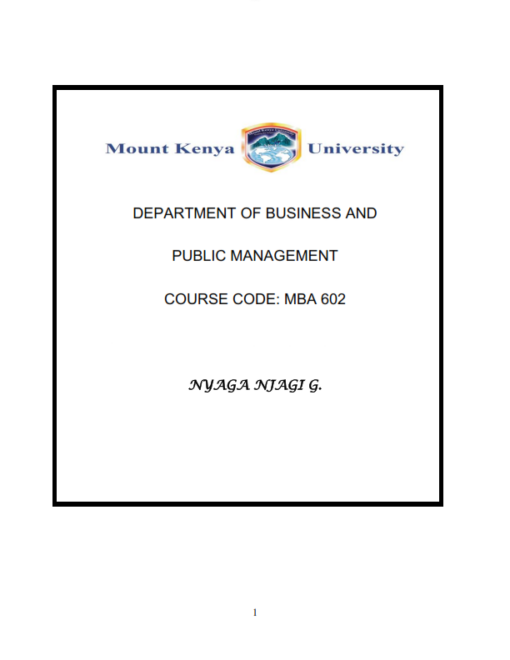 MBA 602 : FINANCIAL MANAGEMENT NOTES - MKU - Elimu Cloud | Notes, Exams ...