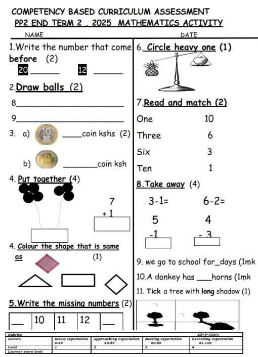 2025 PP2 END TERM 2 EXAMINATIONS WITH MARKING SCHEMES – SET 1 - Elimu ...