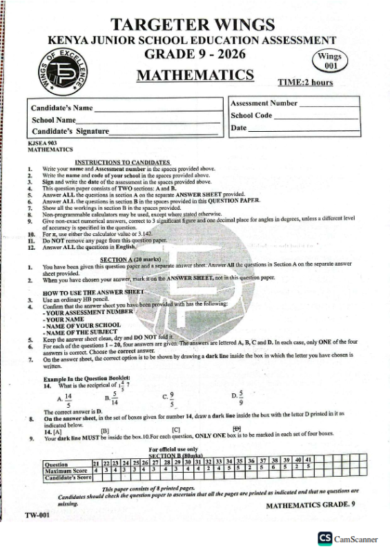 Grade 9 Exams and Homework Archives - Elimu Cloud | Notes, Exams ...