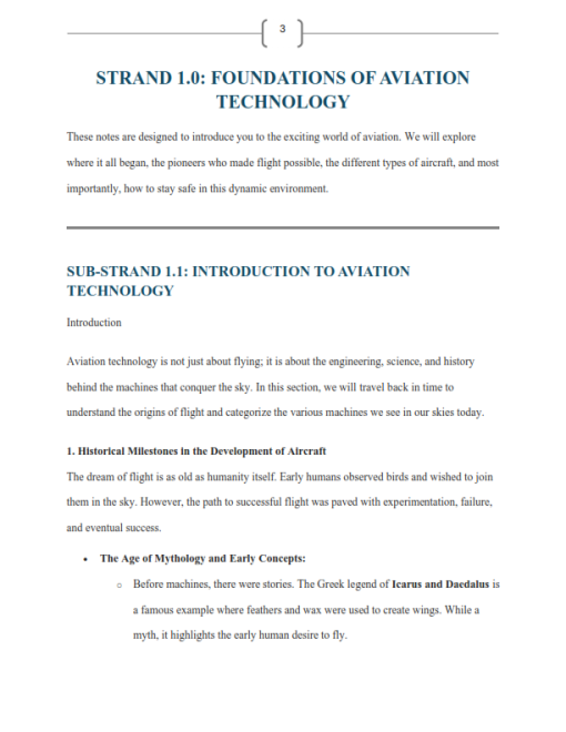 Grade 10 Aviation Technology Foundations of Aviation Technology (Strand ...