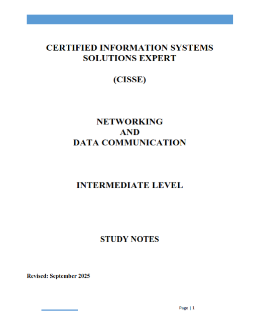 CISSE INTERMEDIATE LEVEL - NETWORKING AND DATA COMMUNICATION NOTES ...