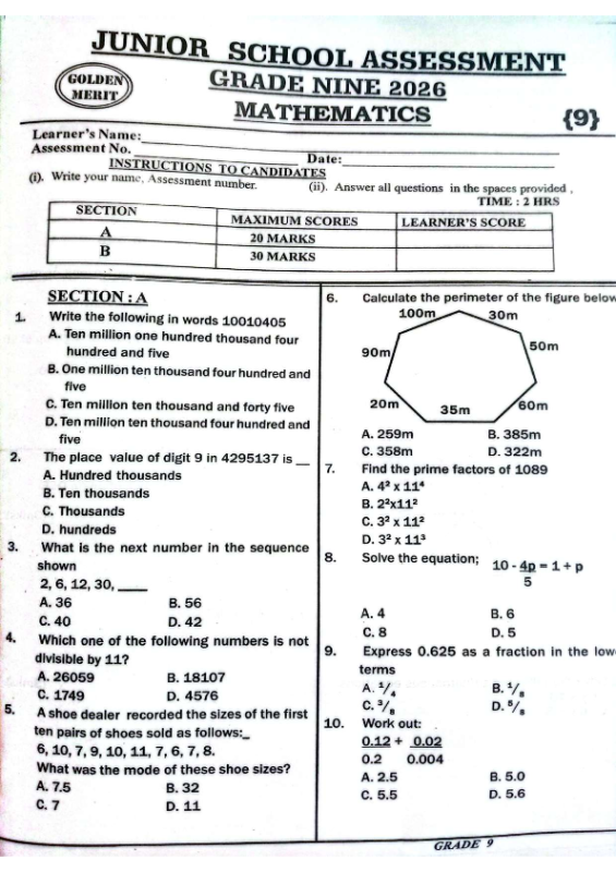 Grade 9 Exams and Homework Archives - Elimu Cloud | Notes, Exams ...